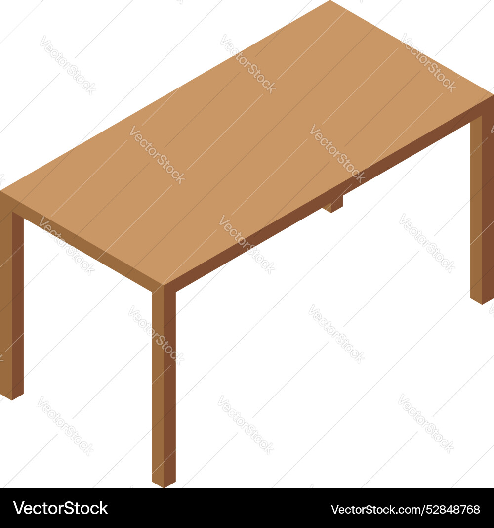 Simple wooden table with four legs Royalty Free Vector Image