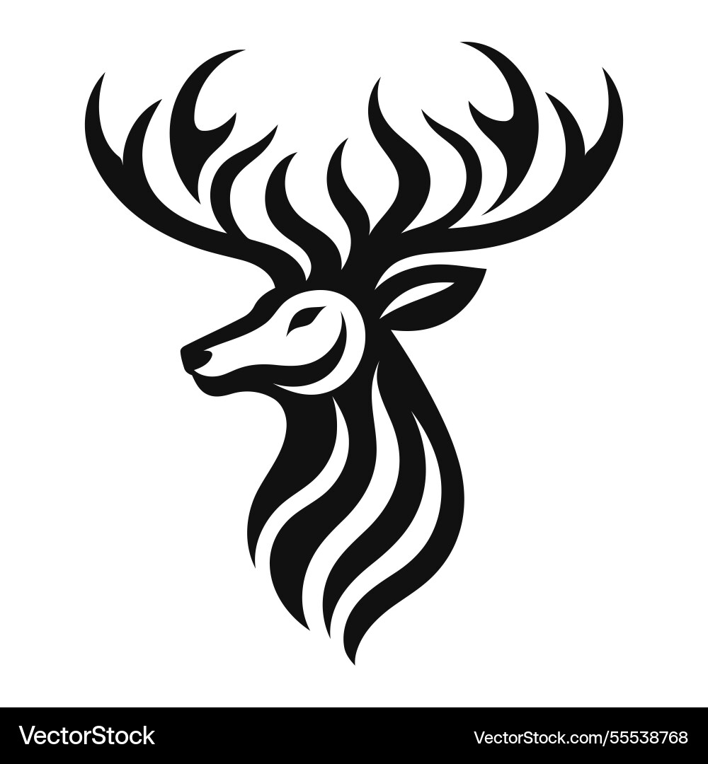Wildlife deer logo modern stag Royalty Free Vector Image