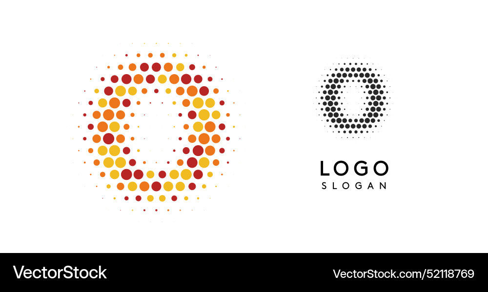 Abstract letter o logo with orange to red gradient