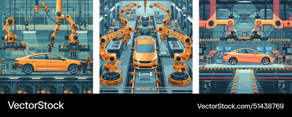 Automated car production cartoon concepts – Royalty-Free Vector ...
