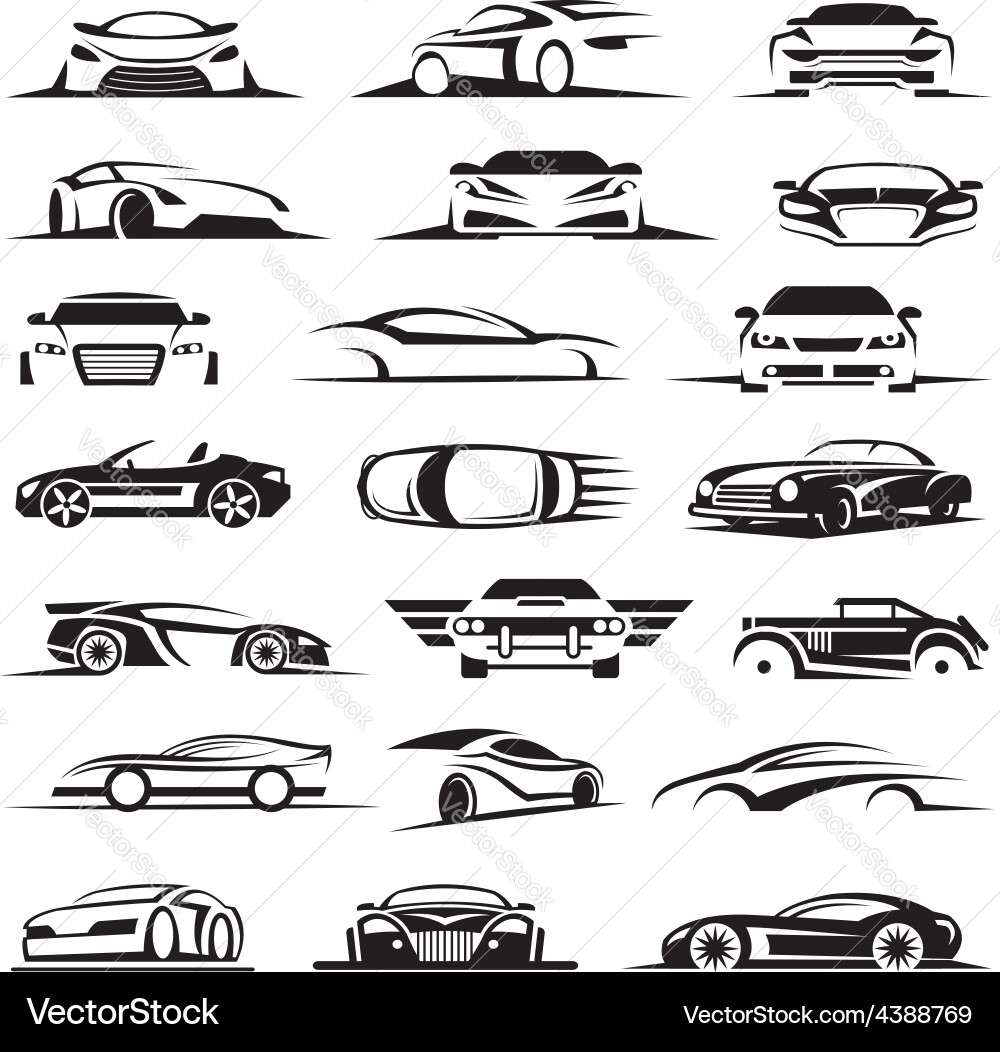 Car icon set Royalty Free Vector Image - VectorStock