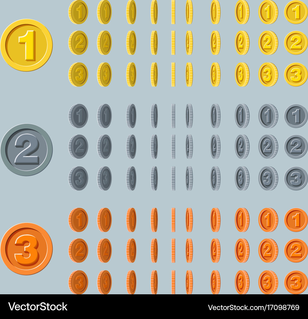 Cartoon rotation animation Royalty Free Vector Image