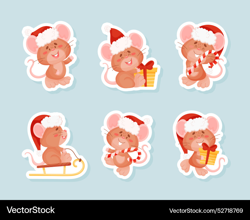 Cute little mouse character doing various activity