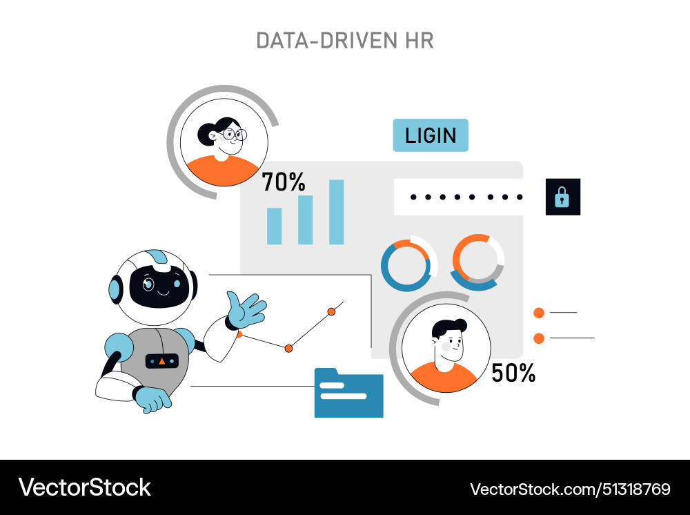 Data-driven hr concept Royalty Free Vector Image