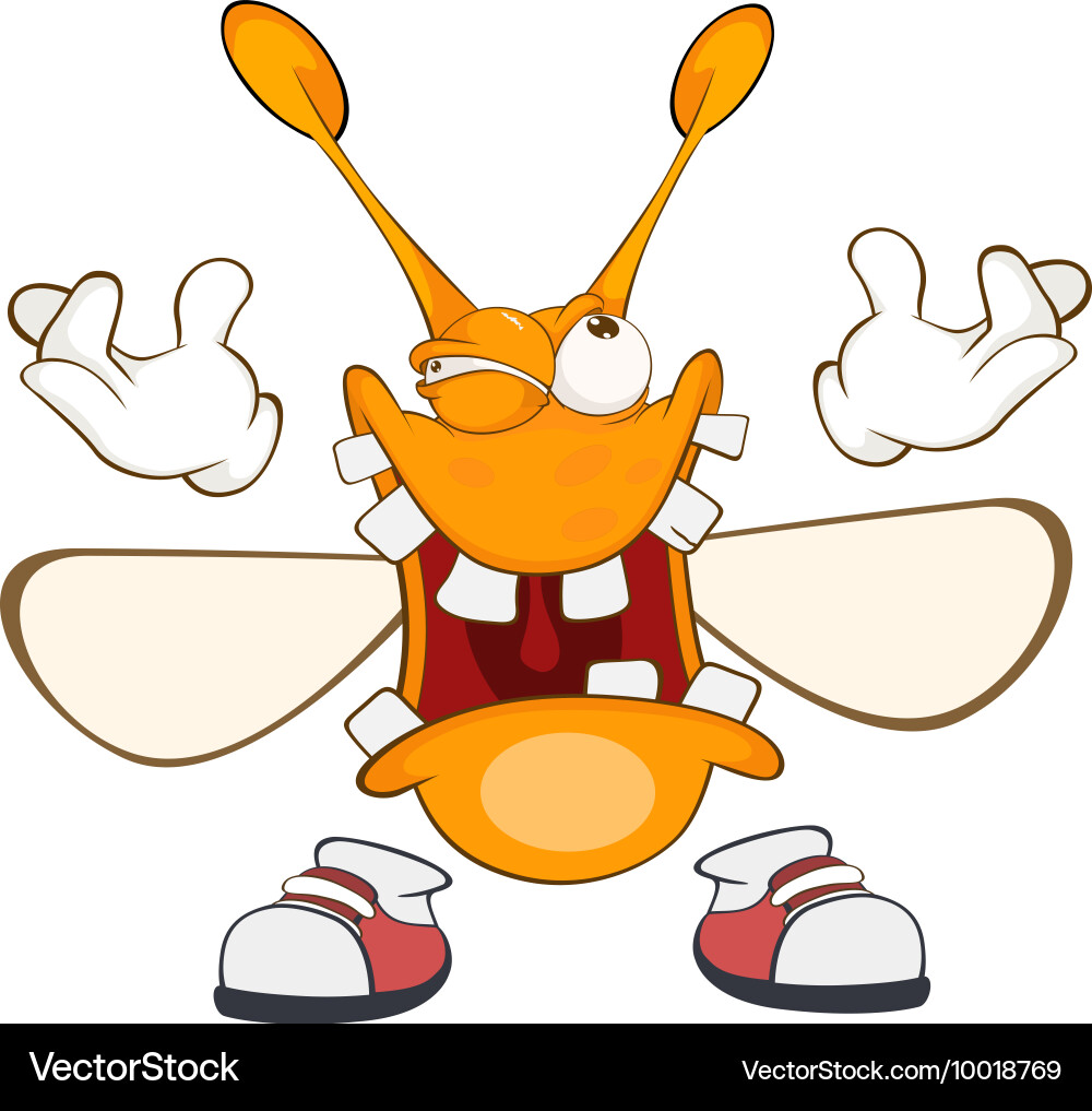 Funny clothes moth cartoon Royalty Free Vector Image
