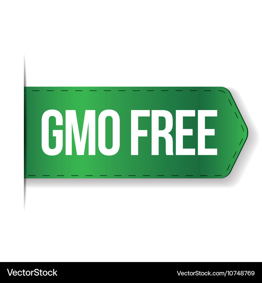 Gmo free sign ribbon Royalty Free Vector Image