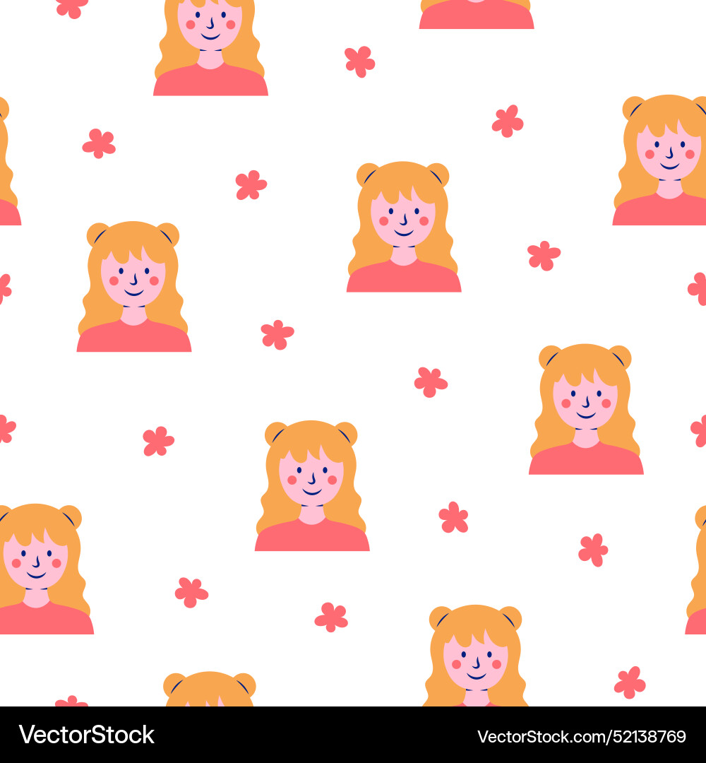 Kids different user profile seamless pattern Vector Image