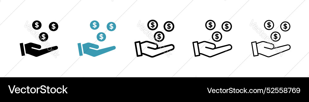 Revenue icon set on white background Royalty Free Vector