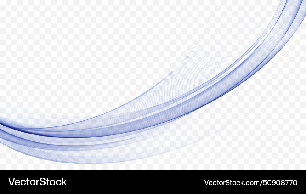 Abstract blue wave on a transparent background Vector Image