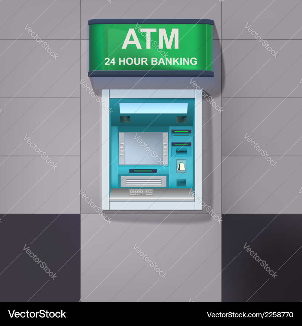 Atm machine Royalty Free Vector Image - VectorStock