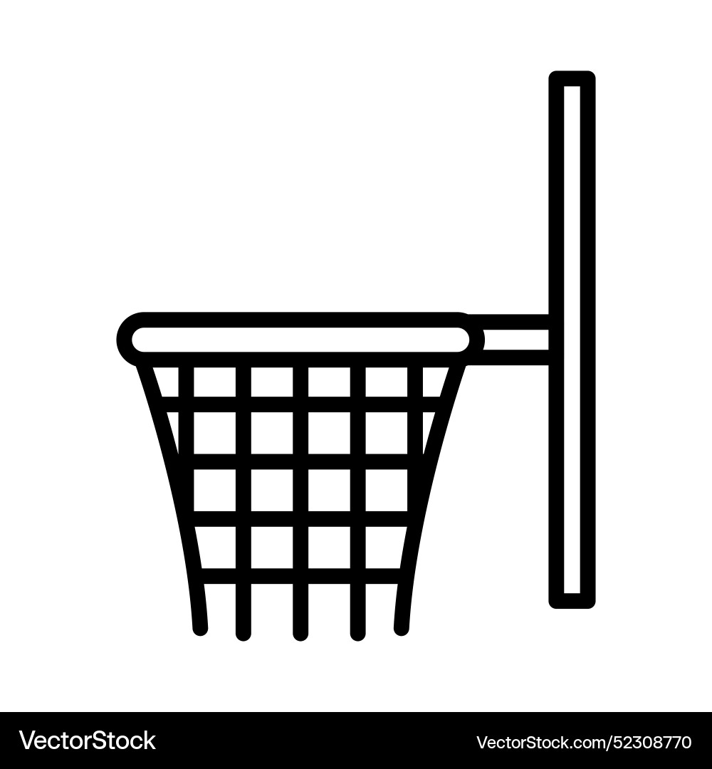 Basketball hoop icon linear logo mark in black Vector Image