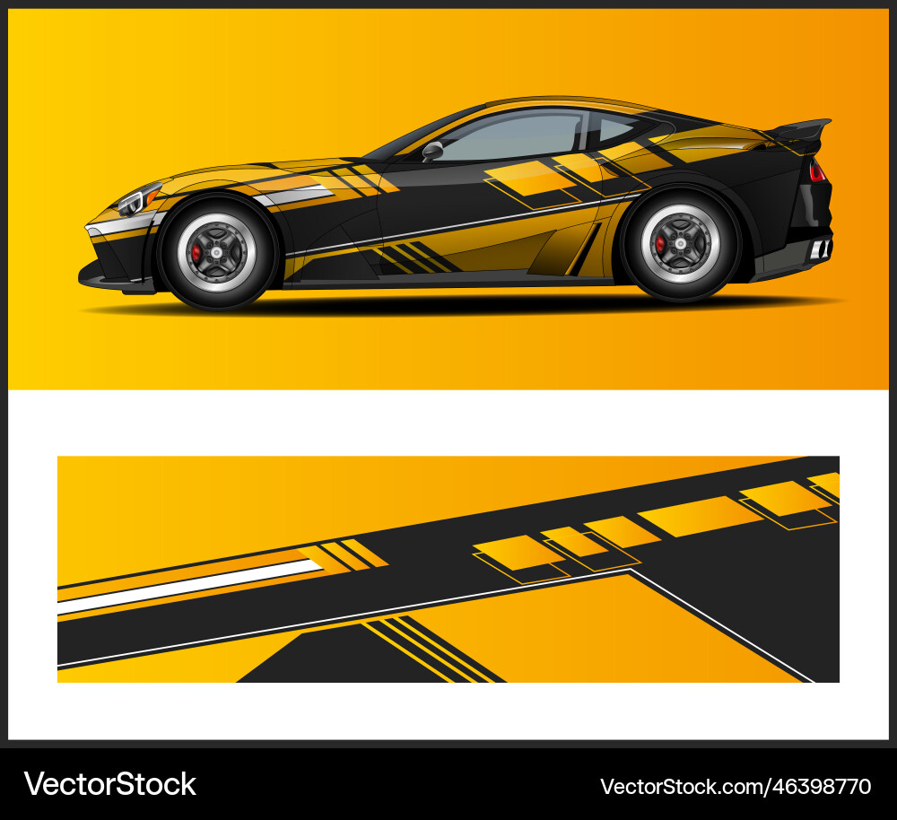 Car racing livery wrap design Royalty Free Vector Image