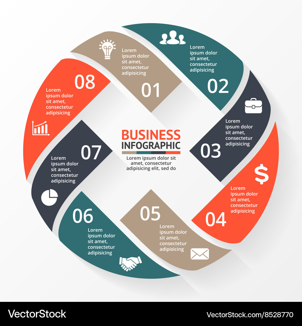 Circle arrows x infographic diagram graph Vector Image