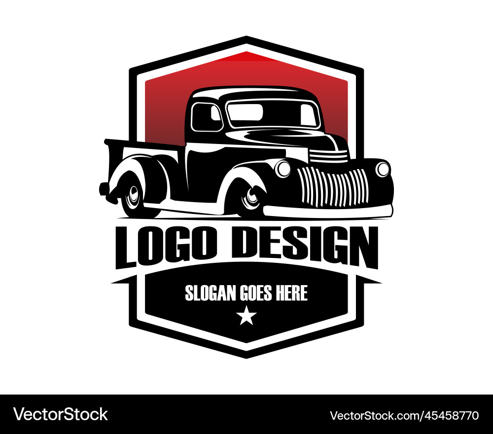 Classic chevrolet panel truck logo isolated white Vector Image