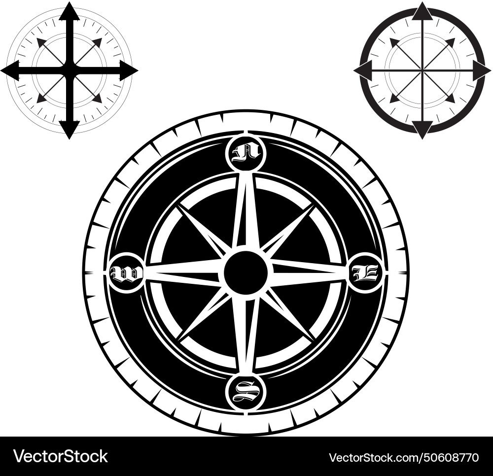 Compass navigation for pirates and sailors Vector Image