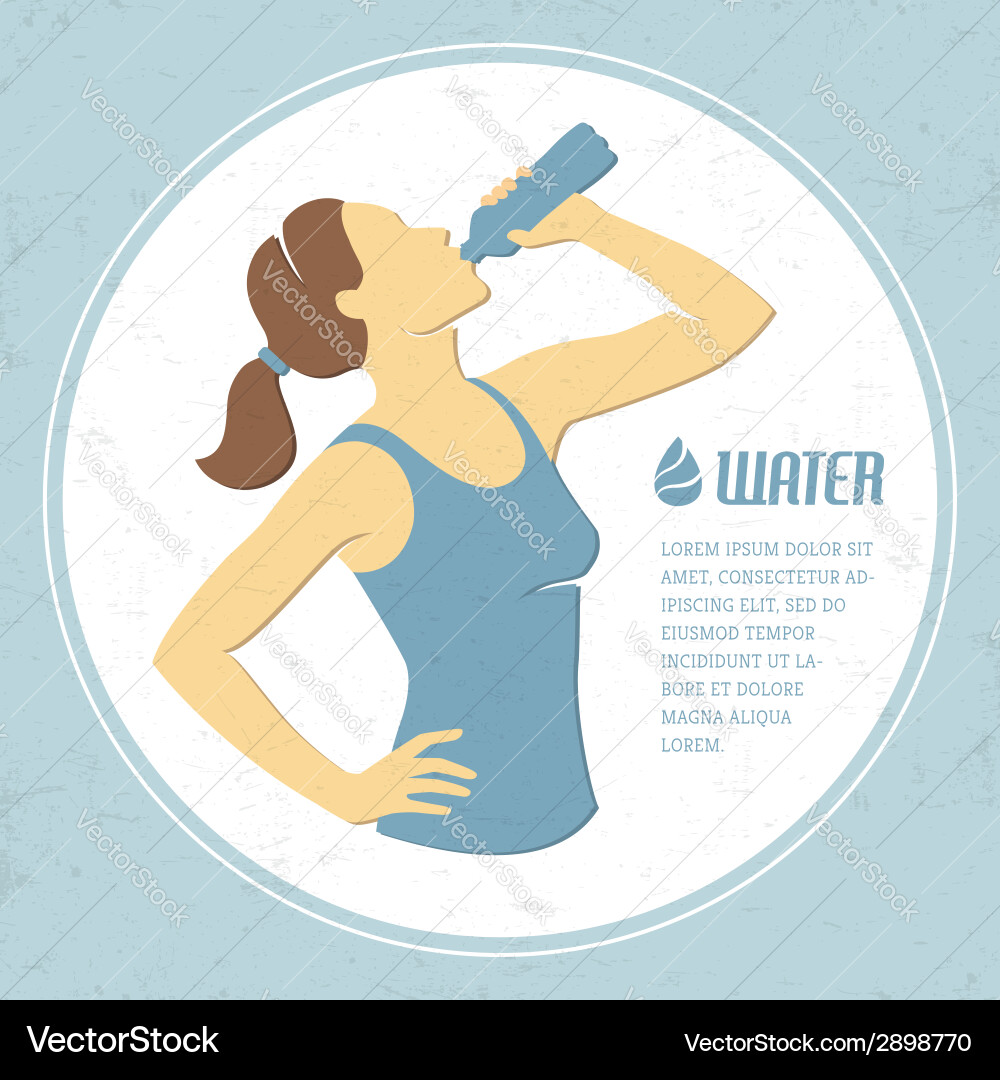 Drinking water 1 Royalty Free Vector Image - VectorStock