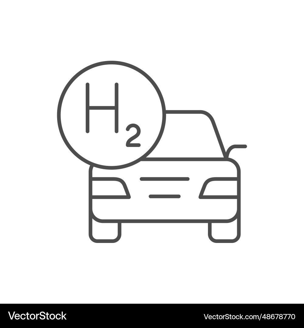 Hydrogen car line outline icon Royalty Free Vector Image