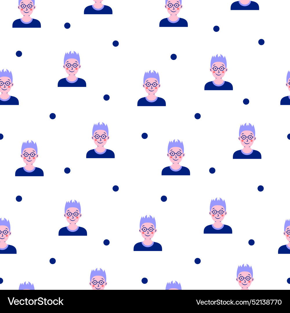 Kids different user profile seamless pattern Vector Image