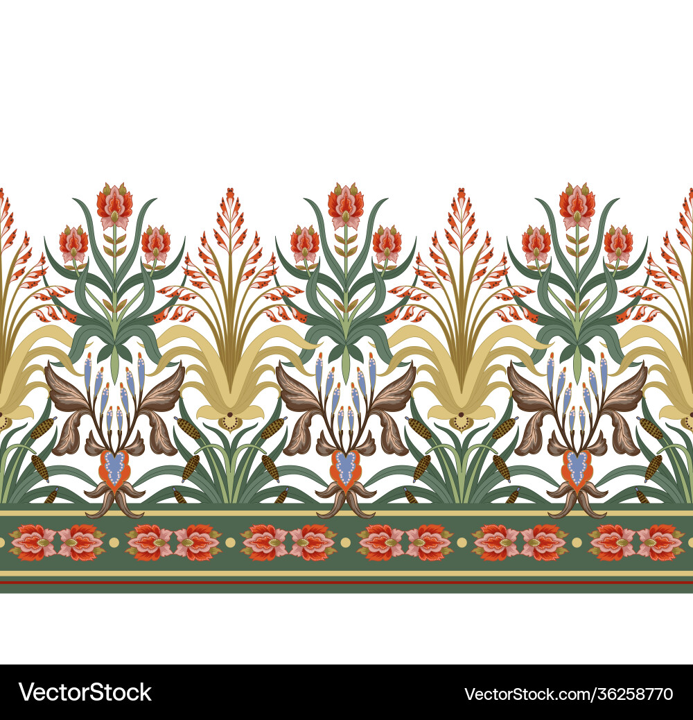 Modern border with floral art deco elements Vector Image