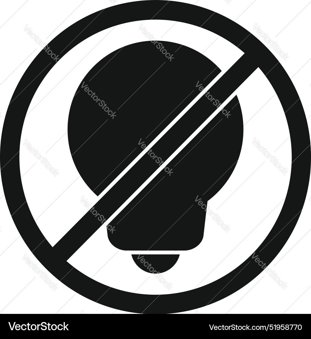 No lightbulb sign depicting forbidden light Vector Image