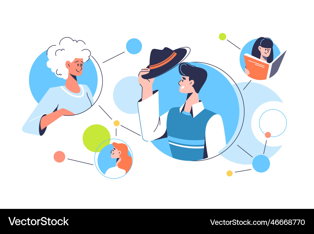 People Connections Network Royalty Free Vector Image