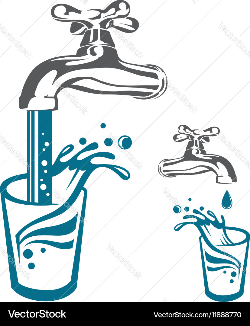 Water Tap with Droplet Royalty Free Vector Image