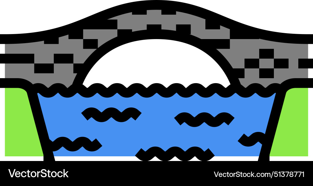Box girder bridge color icon Royalty Free Vector Image