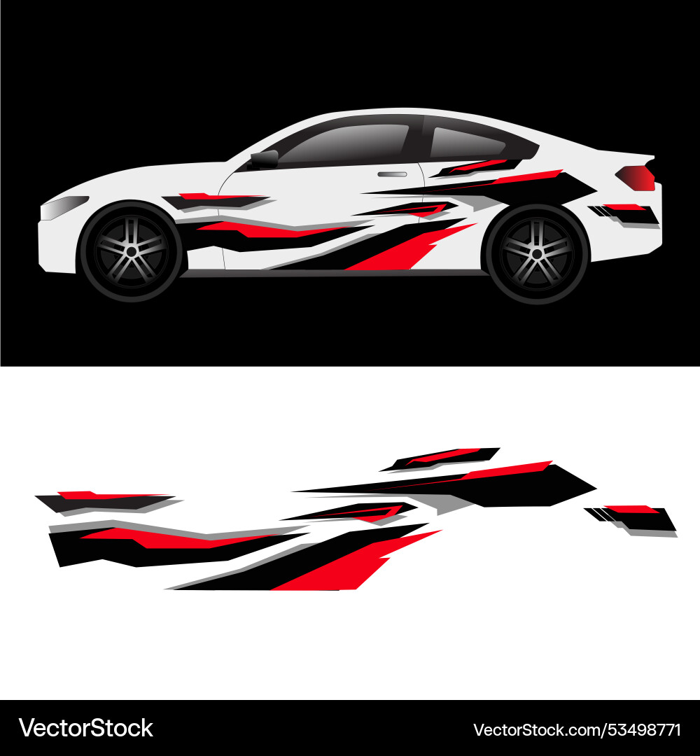 Car body wrapping template sticker design Vector Image