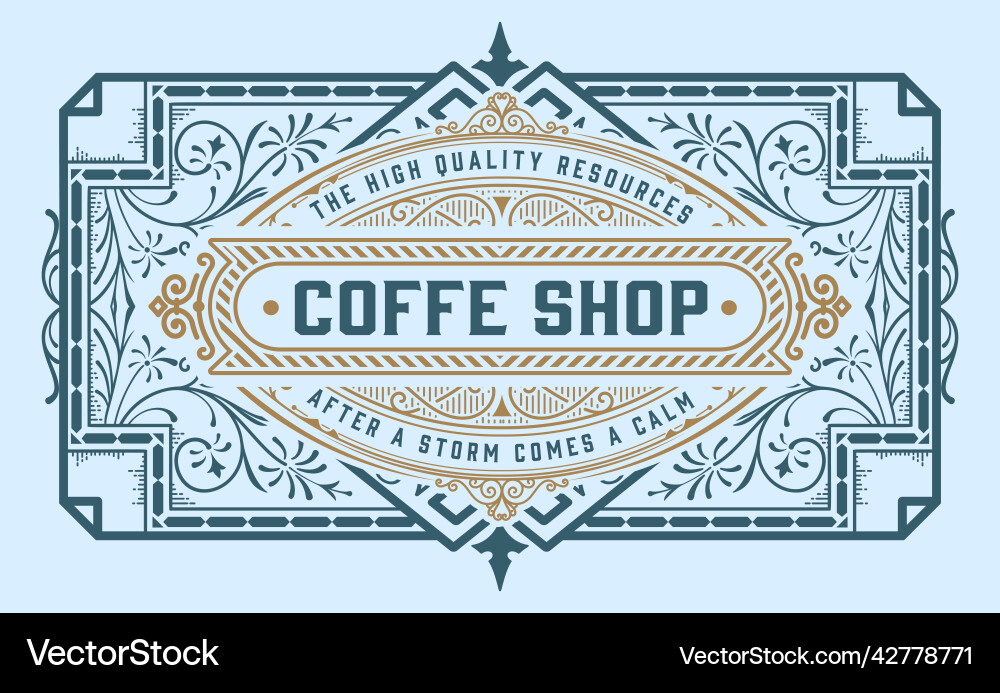 Coffee shop label for cafe business Royalty Free Vector