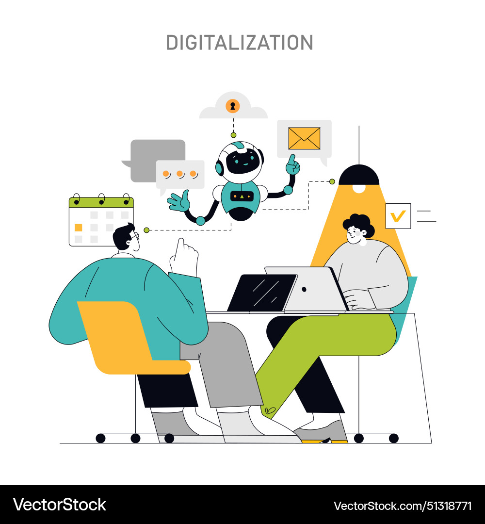 Digitalization concept professionals leverage Vector Image