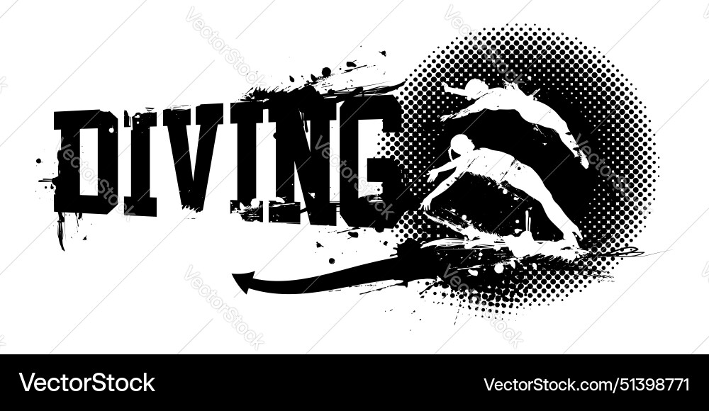 Diving water banner Royalty Free Vector Image - VectorStock