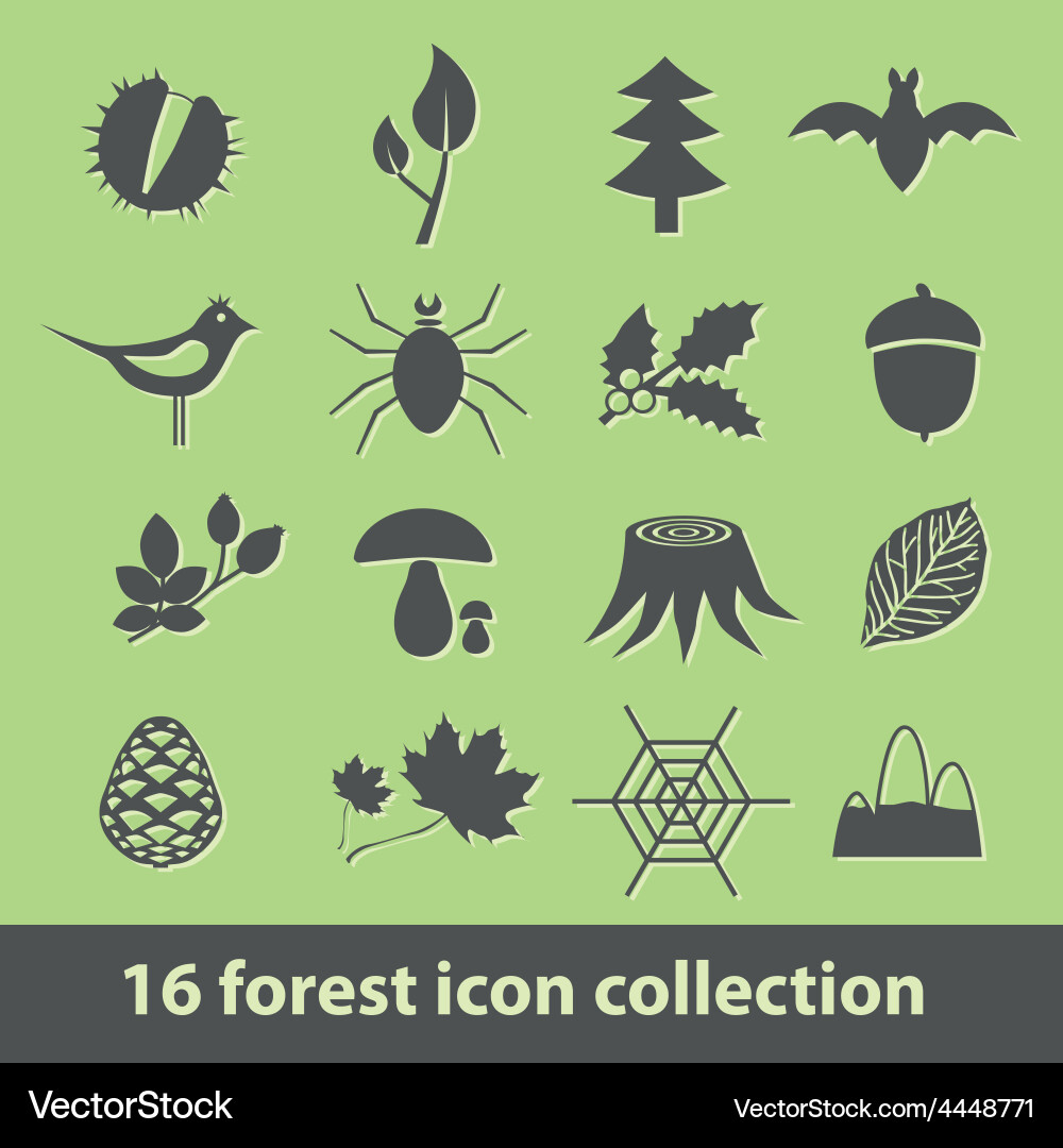 Forest icons Royalty Free Vector Image - VectorStock