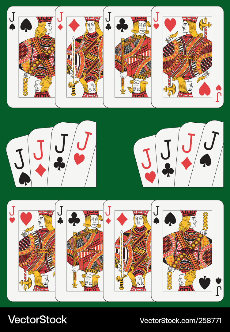 Four Jacks Playing Cards Royalty Free Vector Image