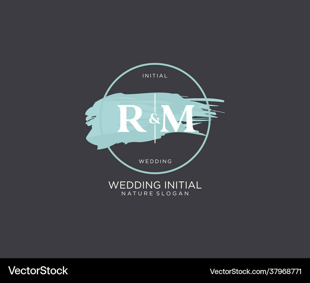 Initial rm letter beauty logo handwriting Vector Image