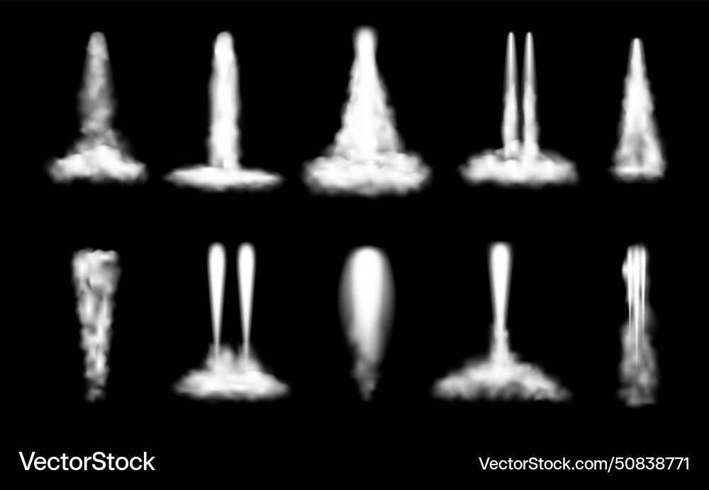 Launching rocket jet or missile smoke trail Vector Image