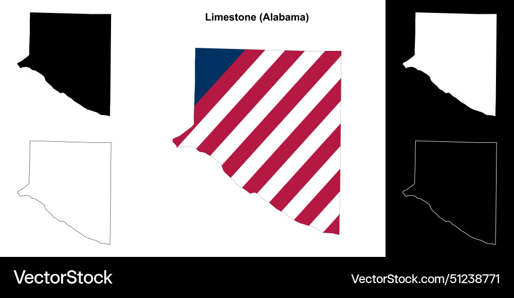 Limestone outline map Royalty Free Vector Image