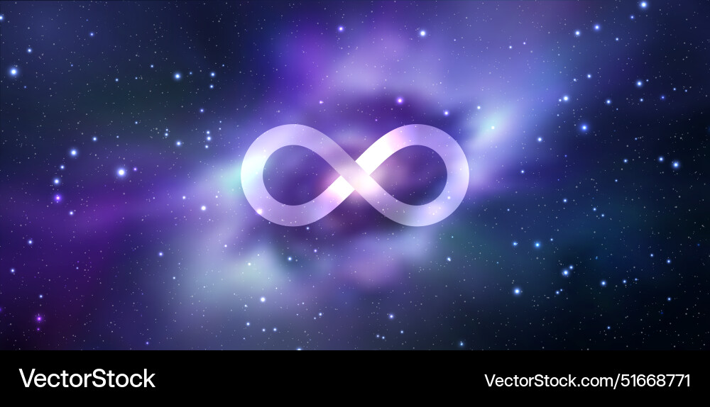 Mystical Infinity Symbol in Space Royalty Free Vector Image