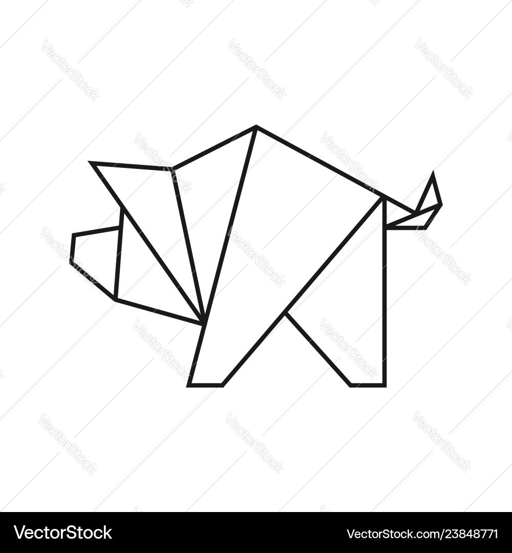 Origami pig Royalty Free Vector Image - VectorStock