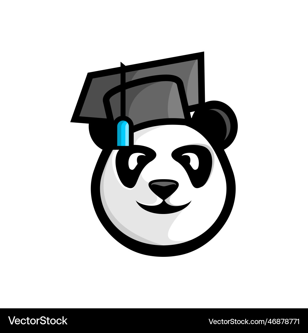 Panda smart Royalty Free Vector Image - VectorStock