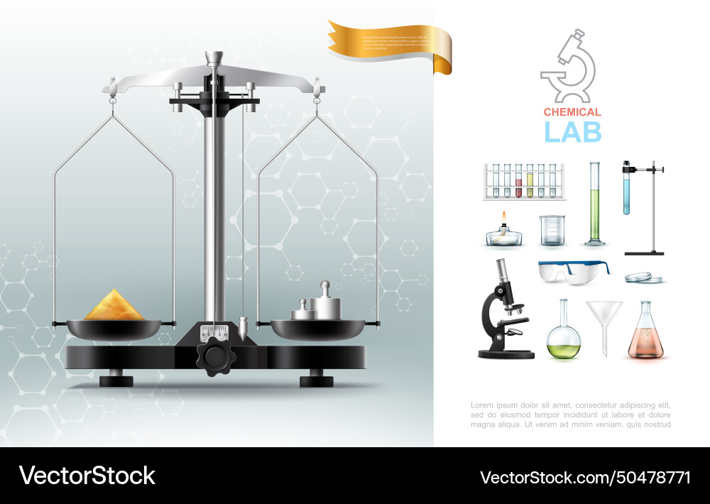 Realistic chemical lab elements composition Vector Image