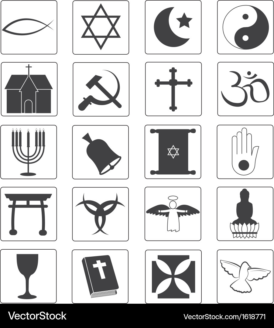 Religious Icon Set Royalty Free Vector Image - VectorStock
