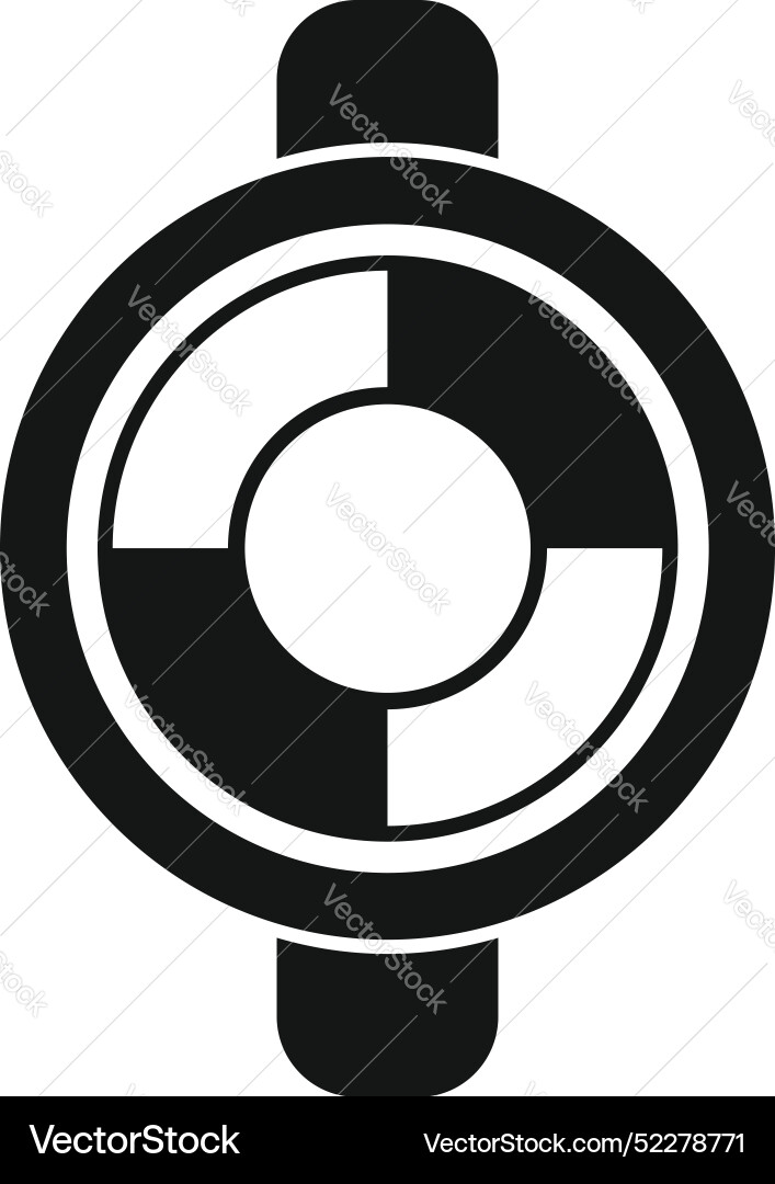 Round handle control button with three sections Vector Image