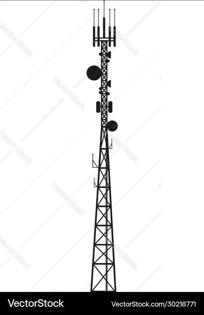 Telecommunication antenna mast or mobile tower Vector Image