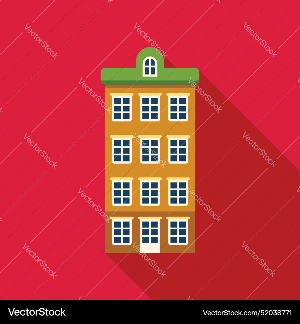 Traditional dutch house standing tall Royalty Free Vector