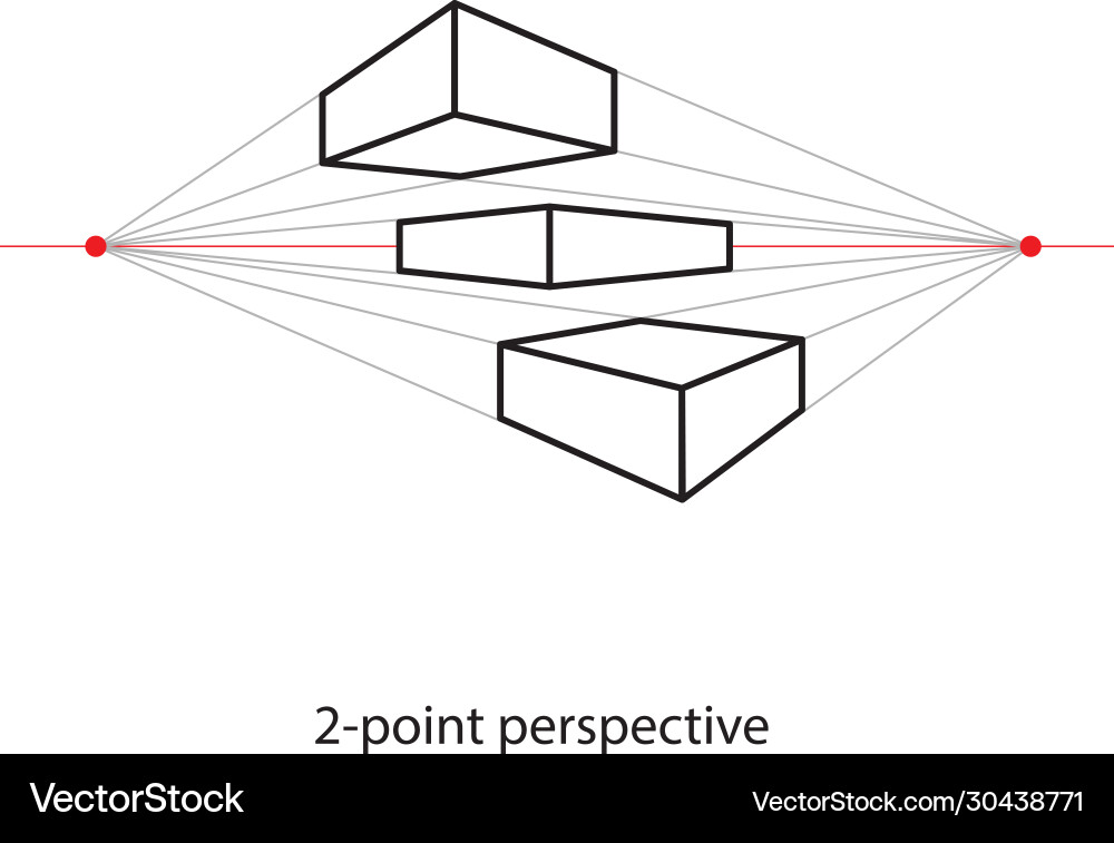 Two point perspective line drawing study art Vector Image