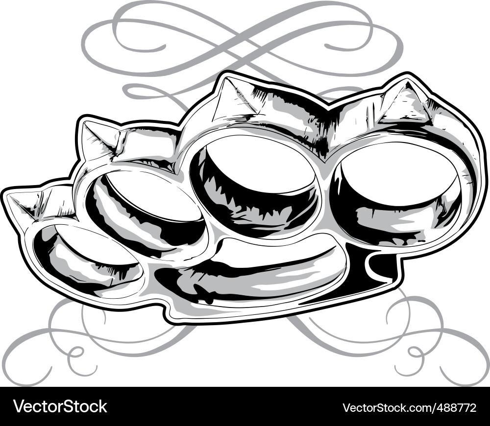 Brass knuckle Royalty Free Vector Image - VectorStock