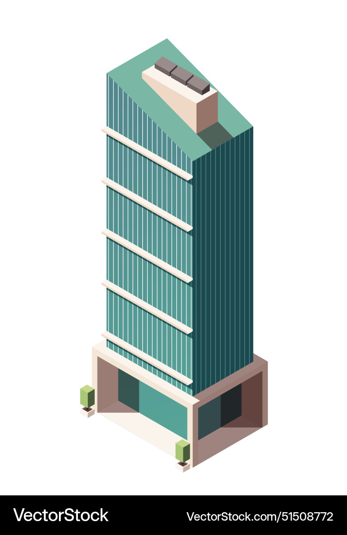 City building isometric icon Royalty Free Vector Image