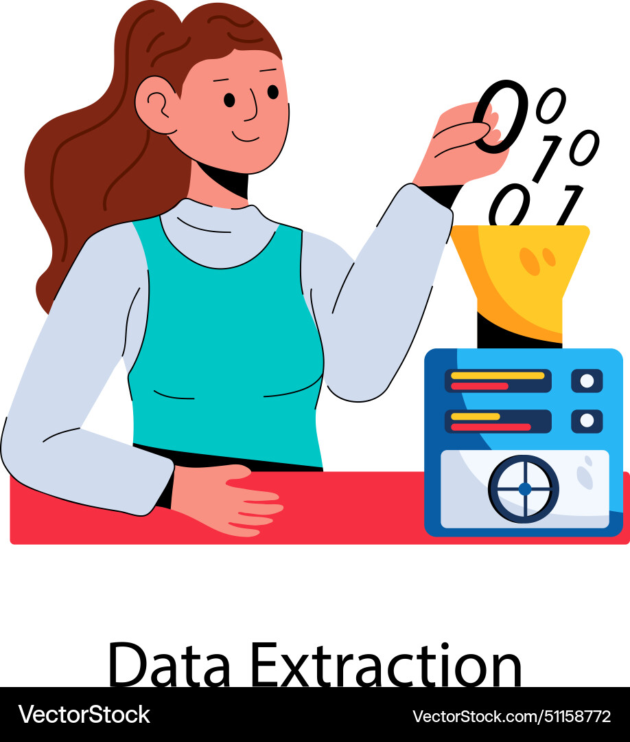 Data extraction Royalty Free Vector Image - VectorStock