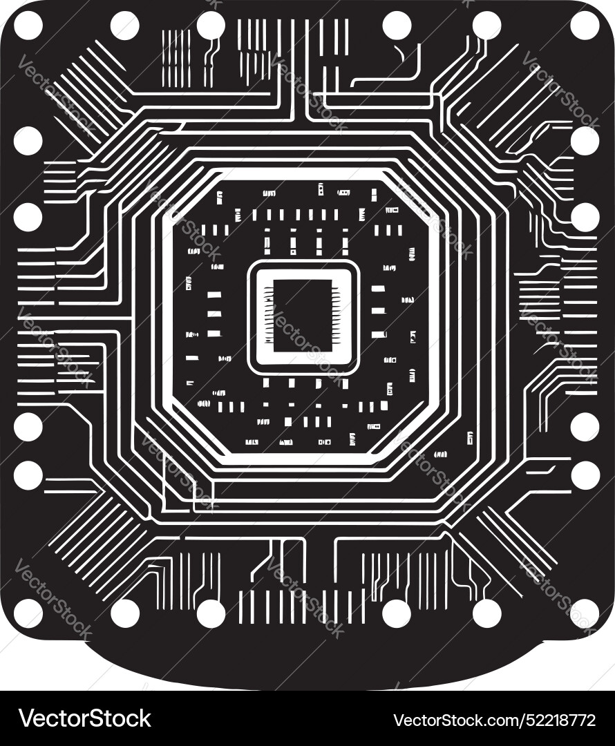 Electroflow artistic chip symbol chipmosaic Vector Image