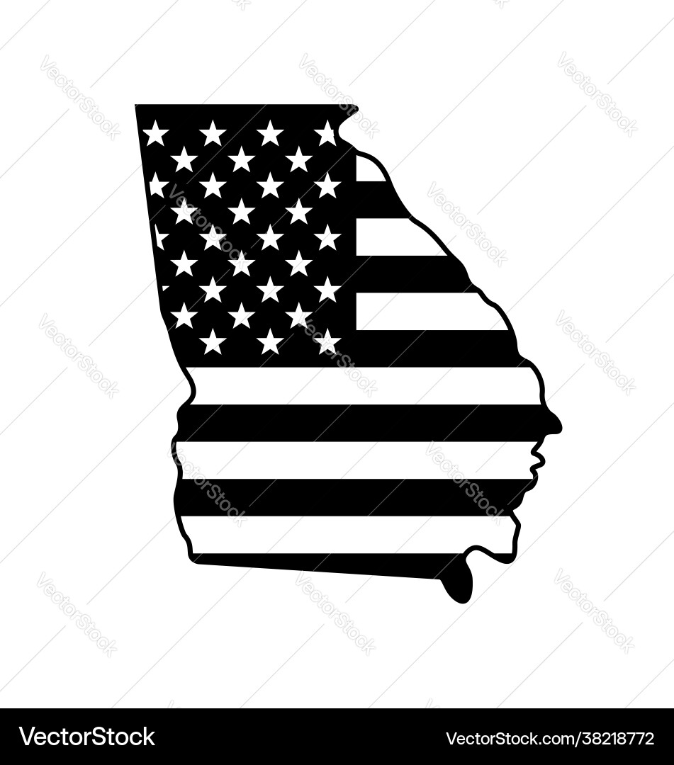 Black And White Us Flag In State Of Georgia File:Flag Of The United